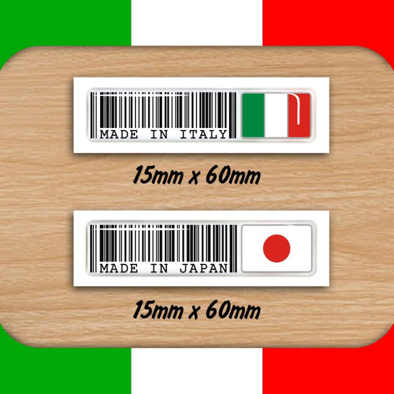 Barcode Embossed Sticker Made in Japan Made in Italy | Shopee Philippines