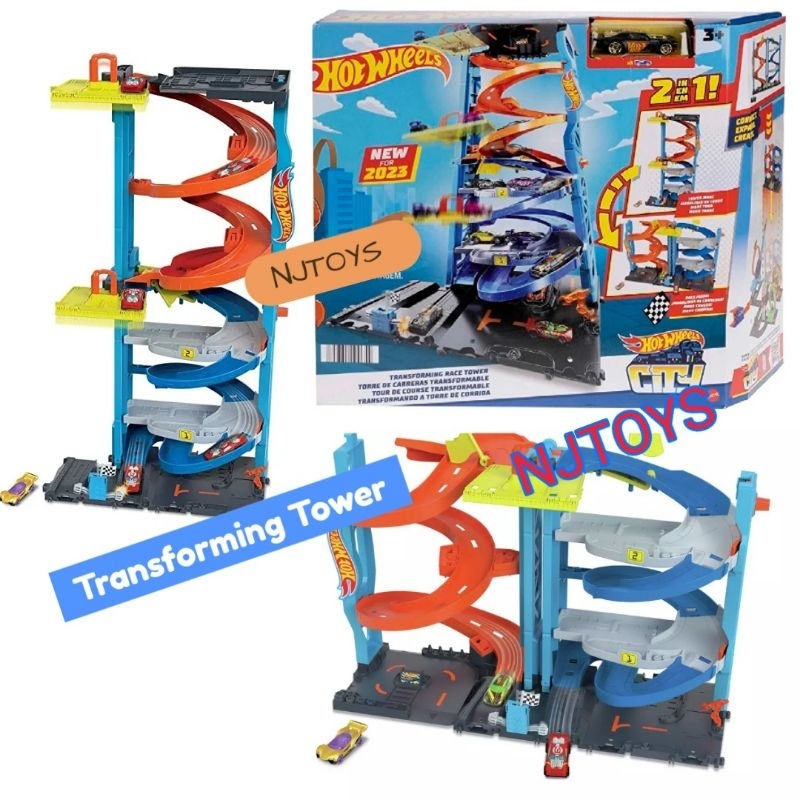 Hot Wheels Track City Transforming Race Tower Trackset Racing Car Track ...