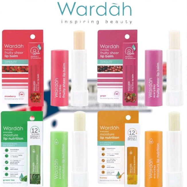 Wardah Everyday Lip Balm Strawberry/Grape/Honey/Green Tea 4G | Shopee ...