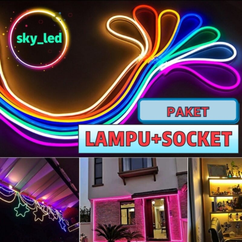 Flex Neon Light Package 220v 1m 2m 3m 4m 5m 5 meters Led Flexible Hose ...