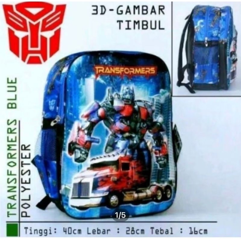 3d Transformer Optimus Prime School Children's Backpack | Shopee Philippines