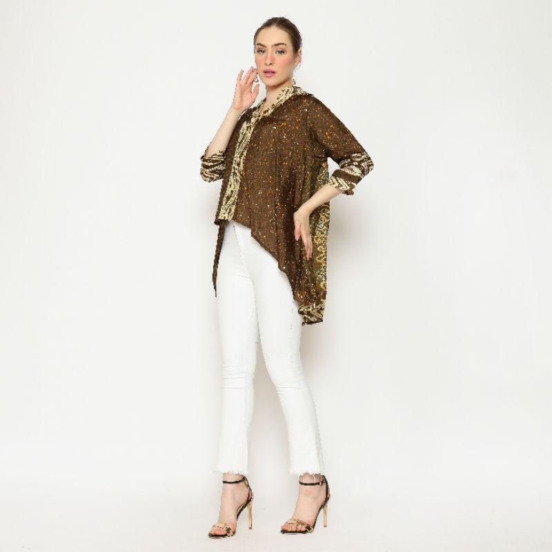 Rinjanie Batik - Kalong Collar Blouse - Olive Green - Viscose Premium ...