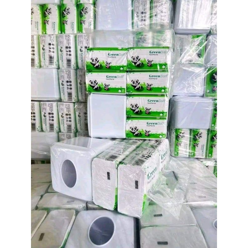 Greensoft PANDA TISSUE 130 SHEETS (1 PACKAGE CONTAINS 6 PACKS OF TISSUE ...