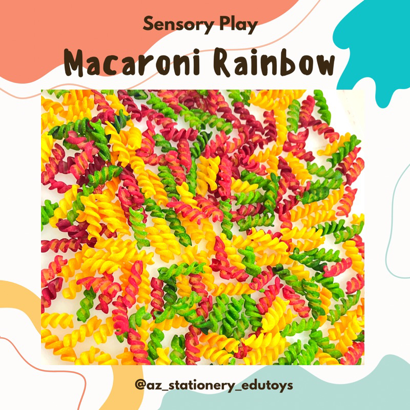 Rainbow Macaroni / Rainbow Macaroni Sensory Play Sensory Bin / Rainbow ...