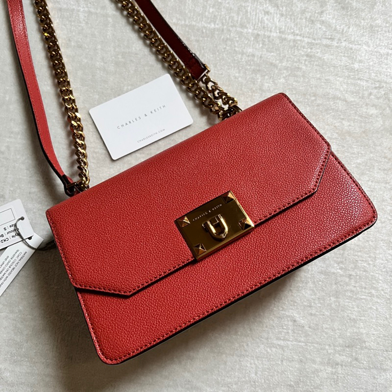 Charles And Keith Brick Clutch Preloved Bag | Shopee Philippines
