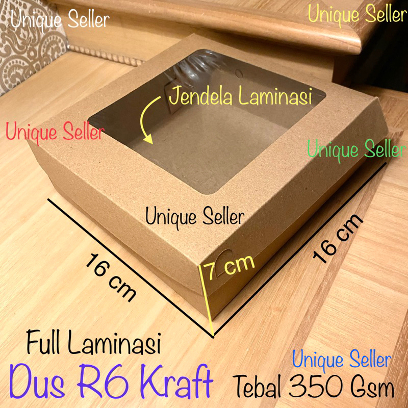 Dus Box Rice Box R6 KRAFT 16x16x7 FULL Lamination WINDOW 350 Gram/Dus ...
