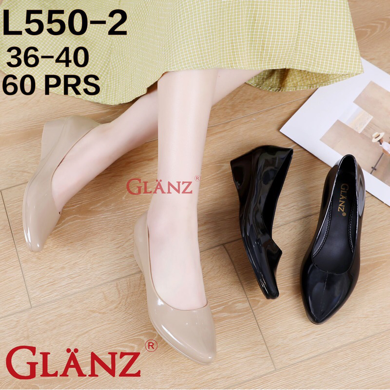 Glossy Plain Wedges Shoes 550 Glanz | Shopee Philippines