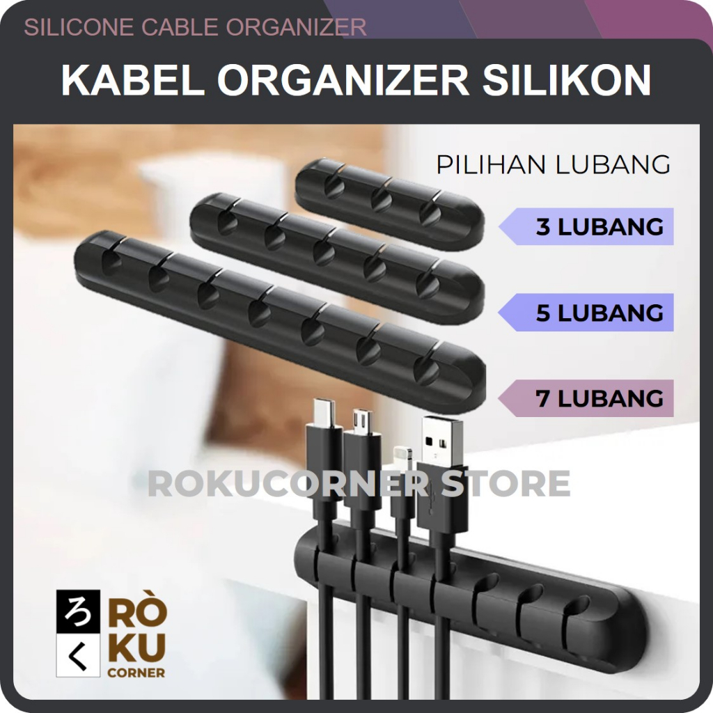 Cable Organizer Flexible Silicone Cable Clip Cable Management | Shopee ...