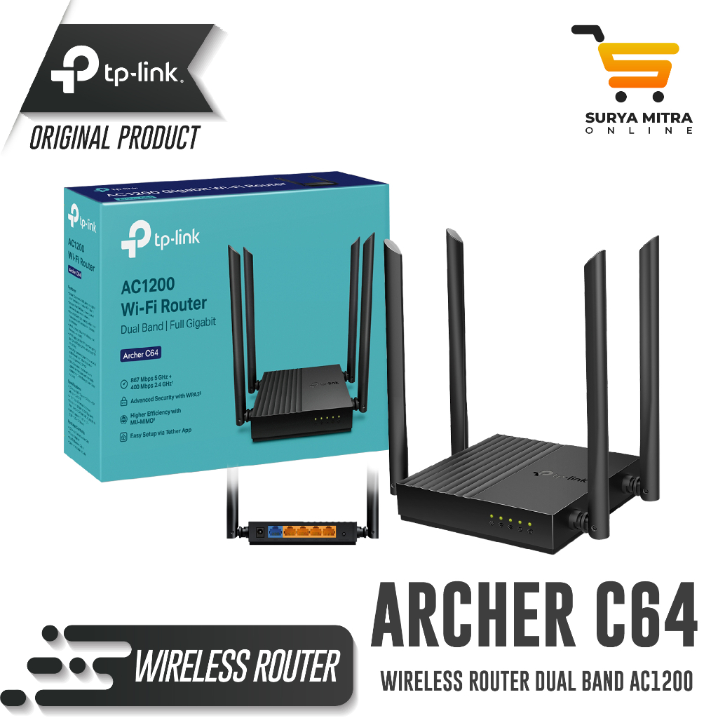 Tp-link Archer C64 AC1200 Dual Band Wireless MU-MIMO WiFi Router ...