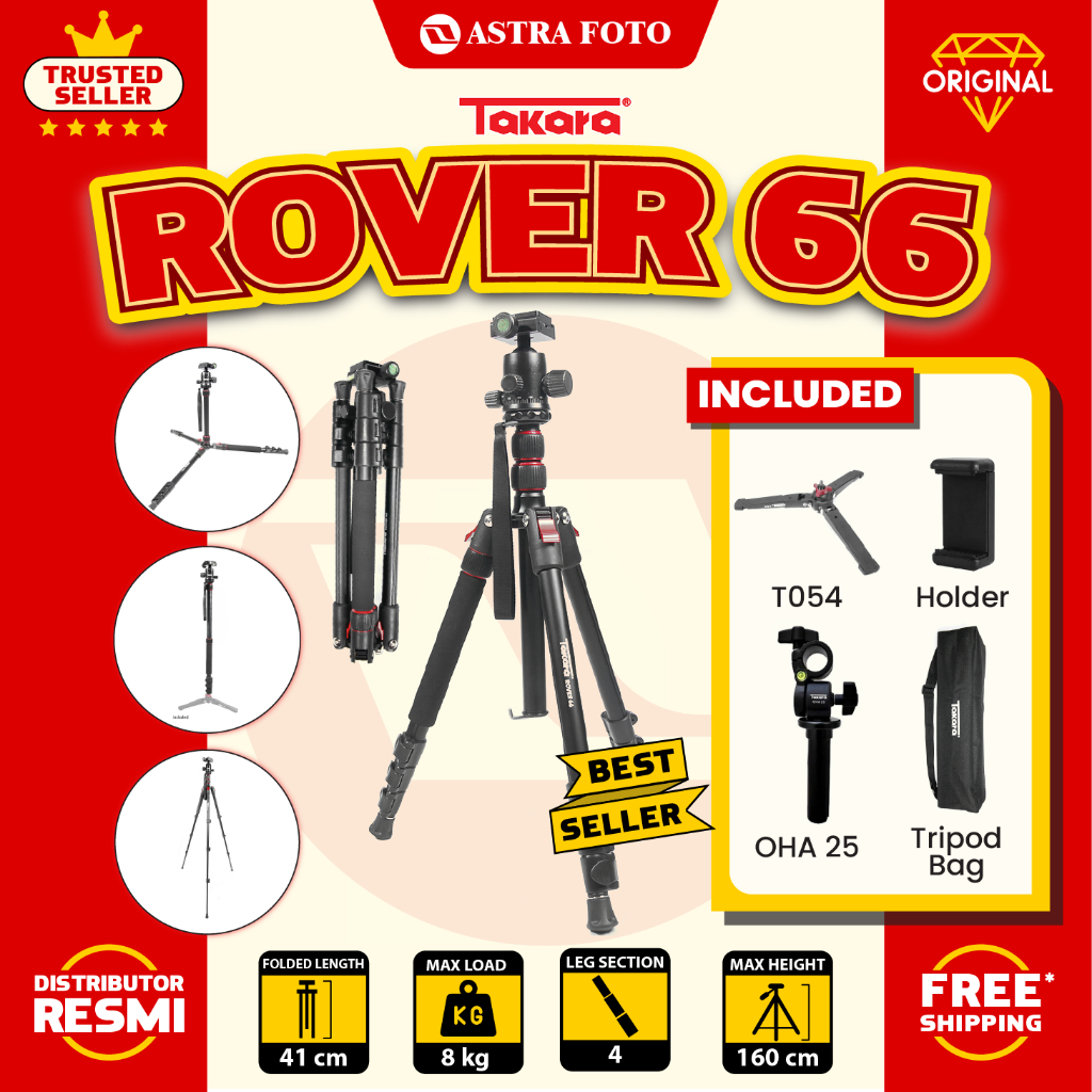 Takara ROVER 66 TRIPOD TRAVEL MONOPOD DSLR MIRRORLESS HP | Shopee ...