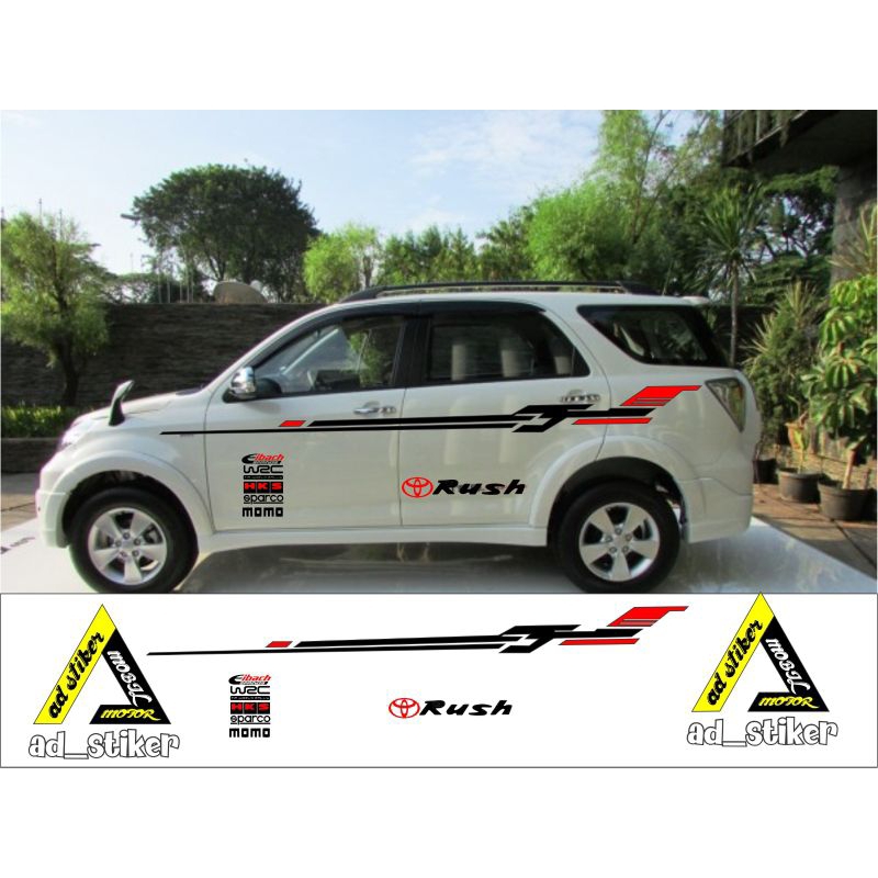 CAR STICKER RUSH TOYOTA RUSH TERIOS FORTUNER XPANDER PAJERO ETC CUSTOM ...