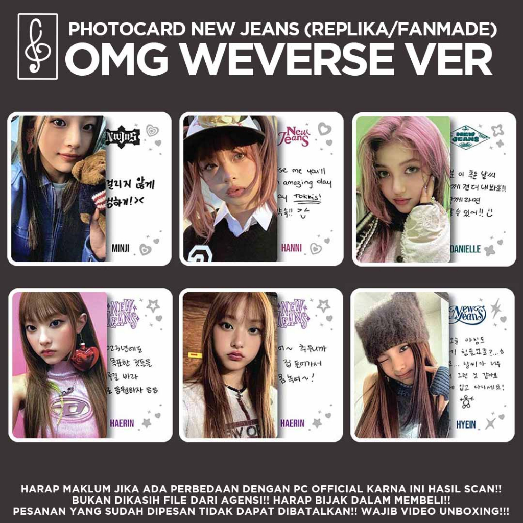 REPLIKA [REPLICA NEW JEANS] OMG PHOTOCARD UNOFFICIAL | Shopee Philippines