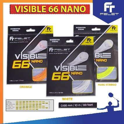 Felt Visible 66 Nano Strings - Original Badminton Racket Strings ...