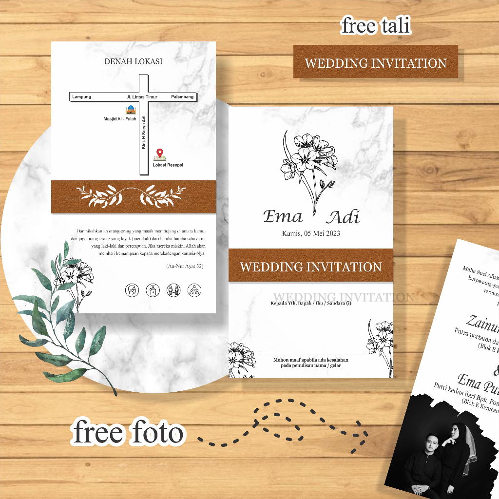 Folding Wedding Invitation + Rope Fast process without PO (Free plan ...
