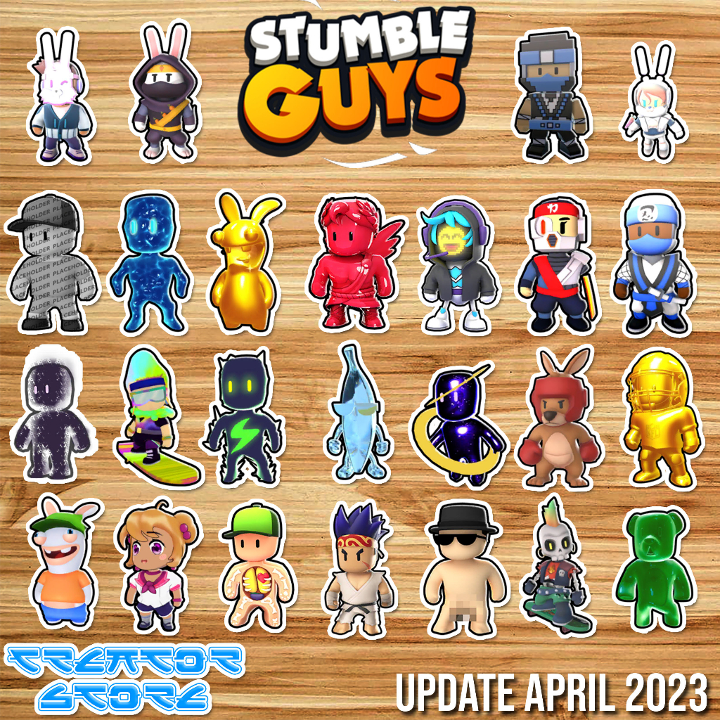 Stumble GUYS Sticker WATERPROOF Vinyl Sticker set all character ...