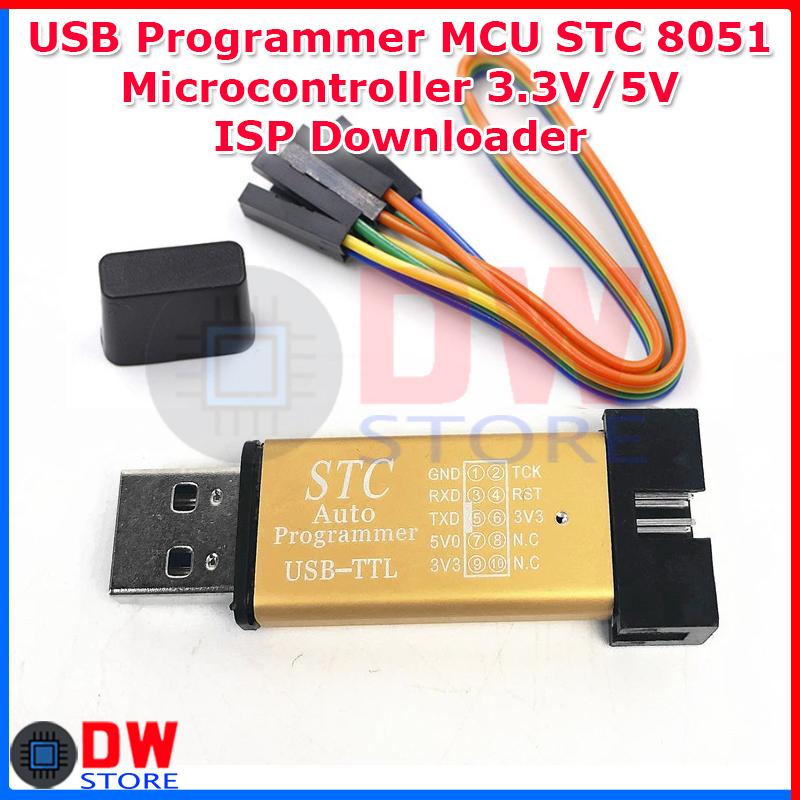 STC 51 Programmer Downloader USB ISP 8051 Microcontroller 3.3V-5V ...