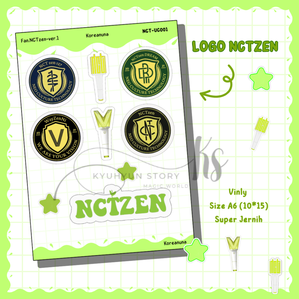 Sticker Kpop Logo Nct Dream WayV NctZen WayZeni Sijunie Sticker Vinly ...