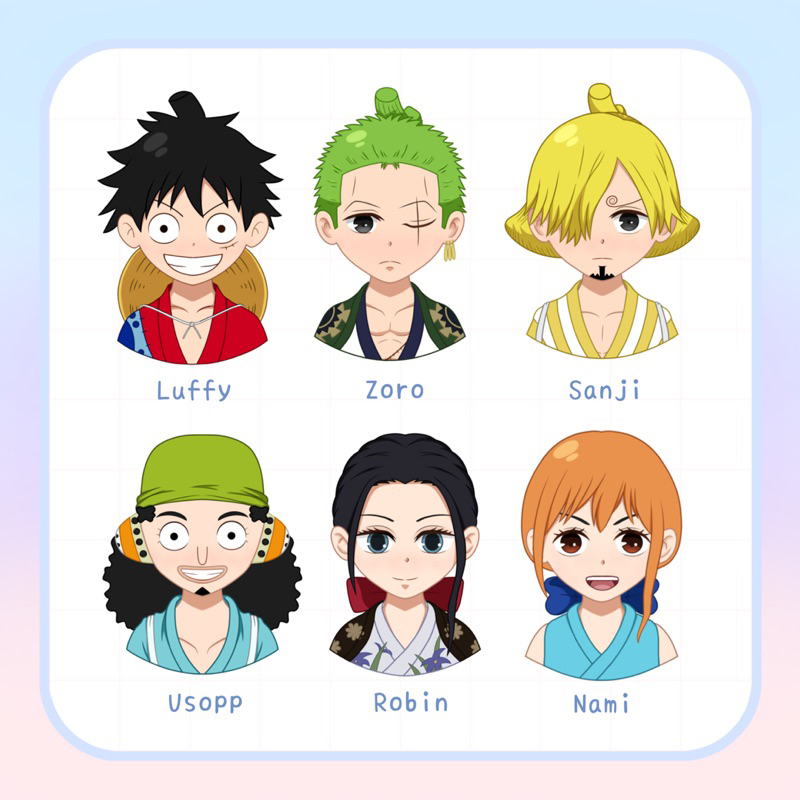 Fanmerch Anime by delita.id Sticker Anime One Piece Wanokini wano luffy ...