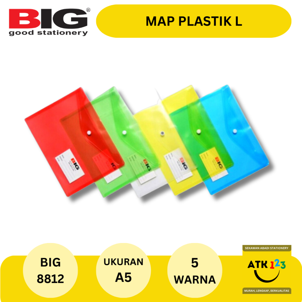 Plastic Button Folder A5 Model Envelope BIG No. 8812 with Nametag ...