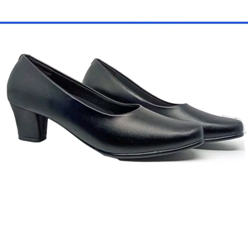 HITAM Pdh Police Shoes PDH Shoes 5cm Heels Black Persit Formal Work ...