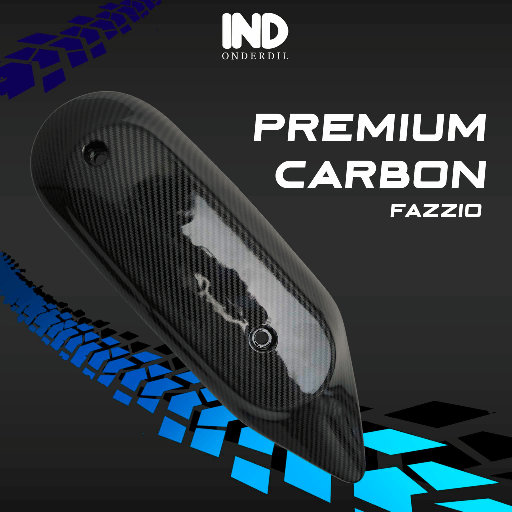 Fazzio Plain Black Carbon Exhaust Protector Cover Exhaust Shield ...