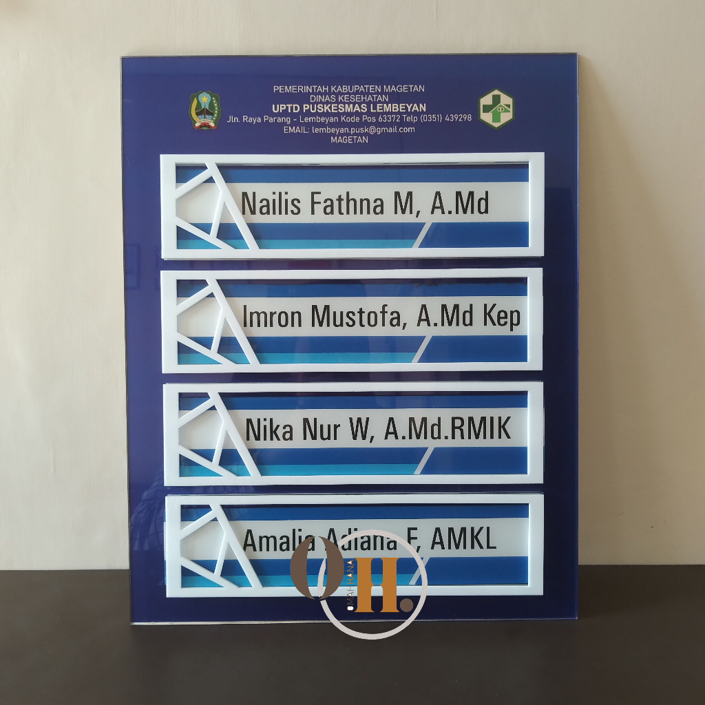 List of Service Officers, Custom Acrylic Nameplates - Acrylic Officer ...