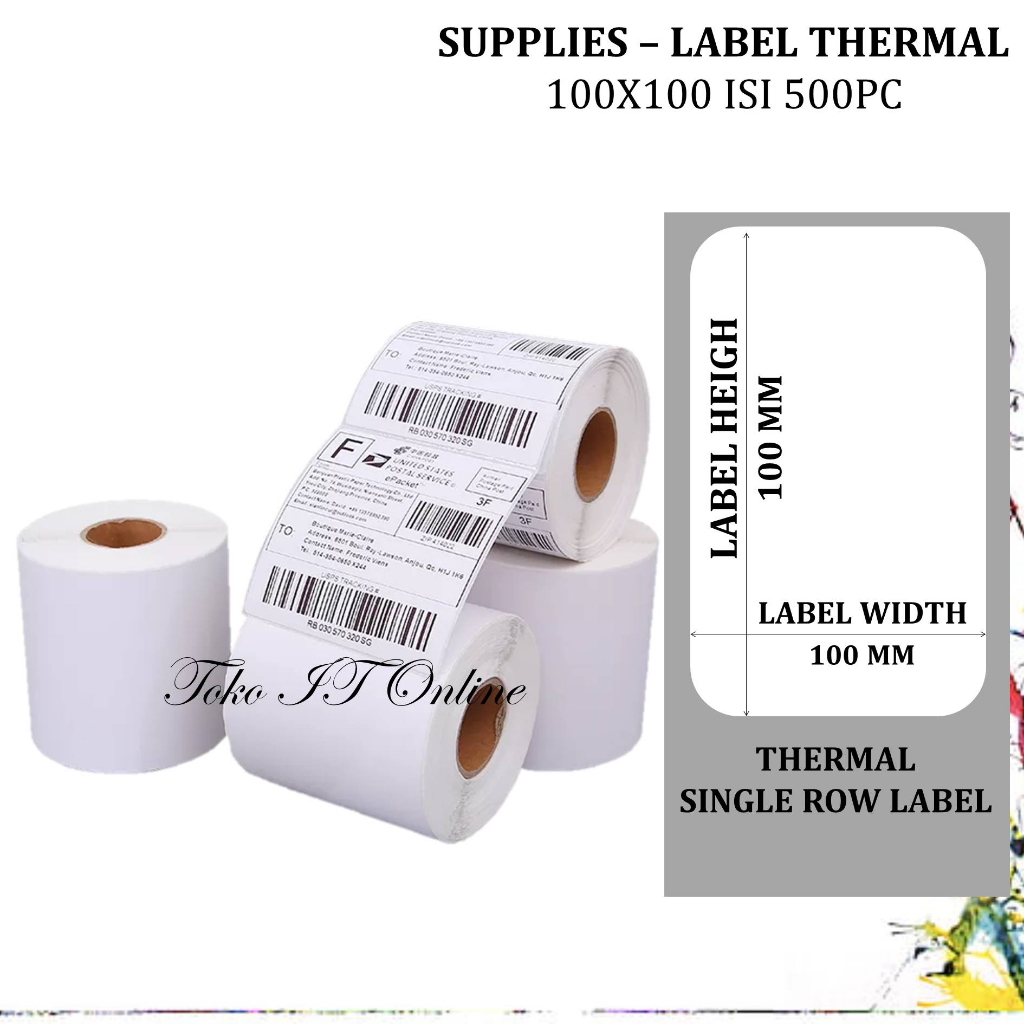 Thermal Label 100x100 Contents 500 Paper Sticker Receipt Barcode ...