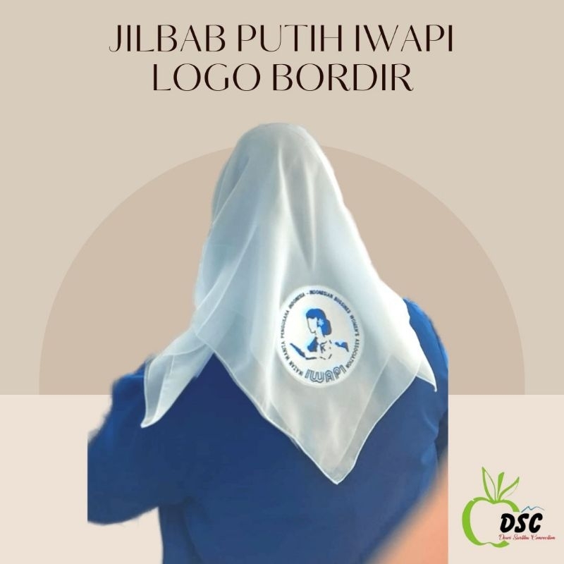 Iwapi white hijab with embroidered logo | Shopee Philippines