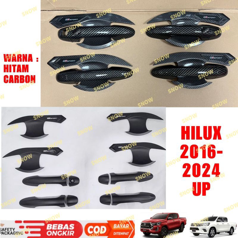 HITAM Package Outer Handle Cover All New Hilux 2016 2022 2023 2024 UP ...