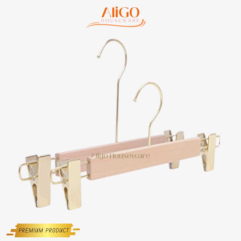 ALIGO Premium Imported Adult Metal Clip Hanger for Pants and Skirts ...