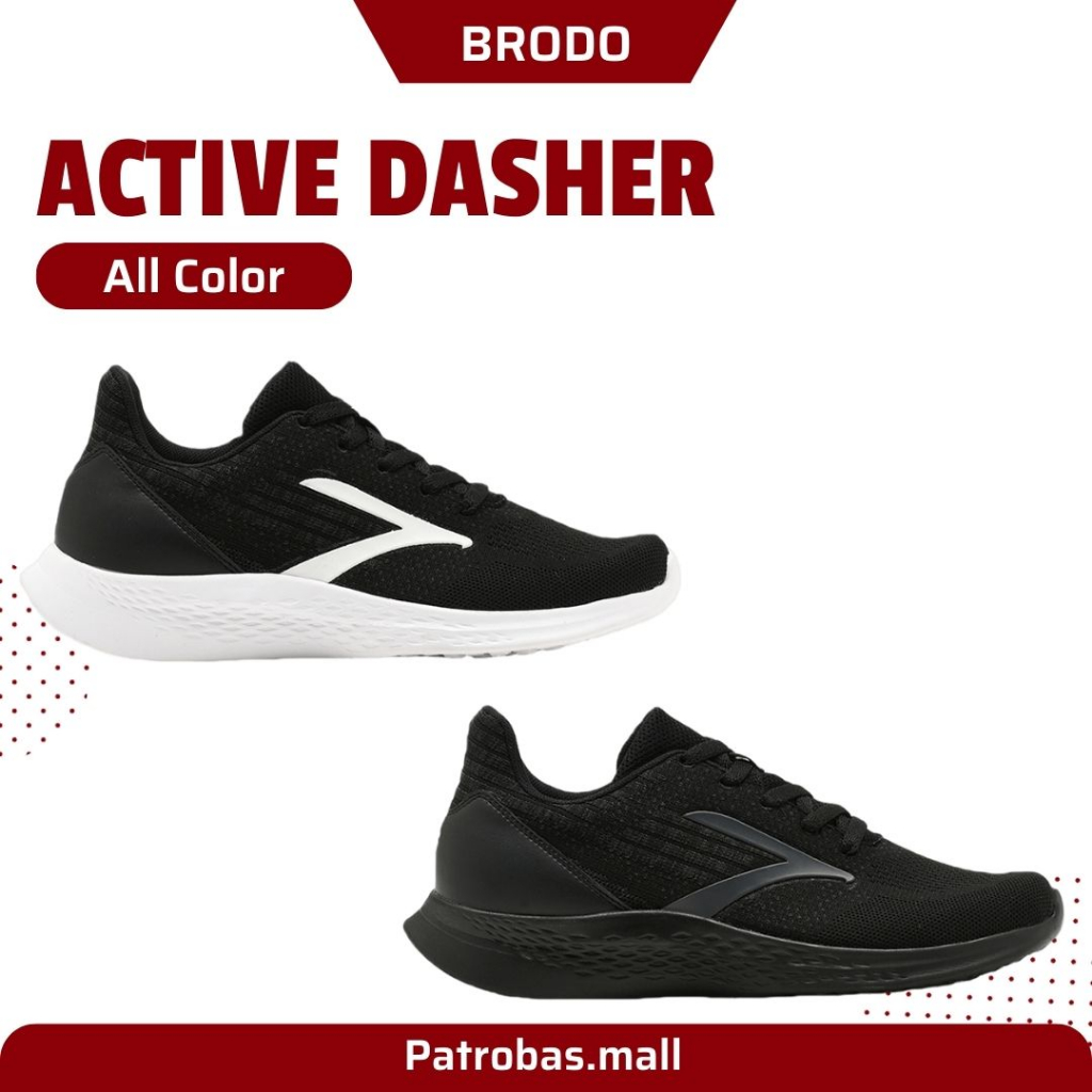 BRODO Active Dasher Black White Original Men's Running Sneakers ...