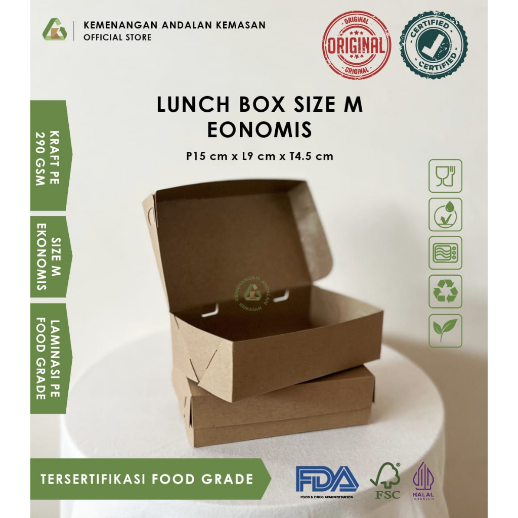 Kraft Paper Lunch Box / M ECONOMIC / 290 gsm laminated brown kraft ...
