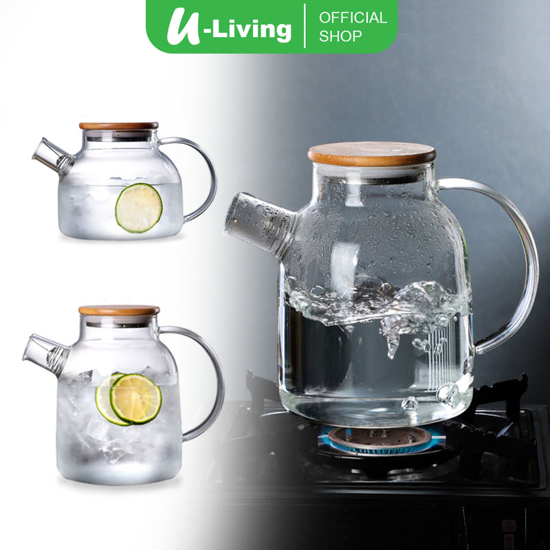 U-living Tea Pot Glass Tea Pot Pitcher Teapot Water Cooker Teamaker ...