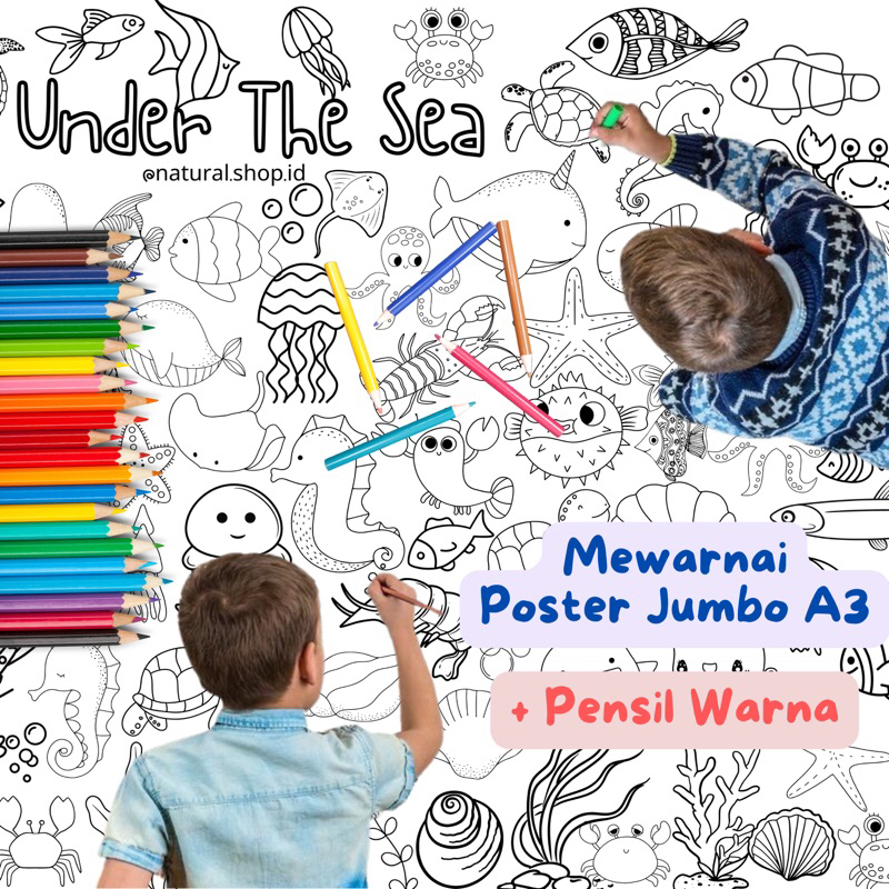 Coloring Poster Jumbo A3/Coloring Paper A3 HVS 100gr | Shopee Philippines