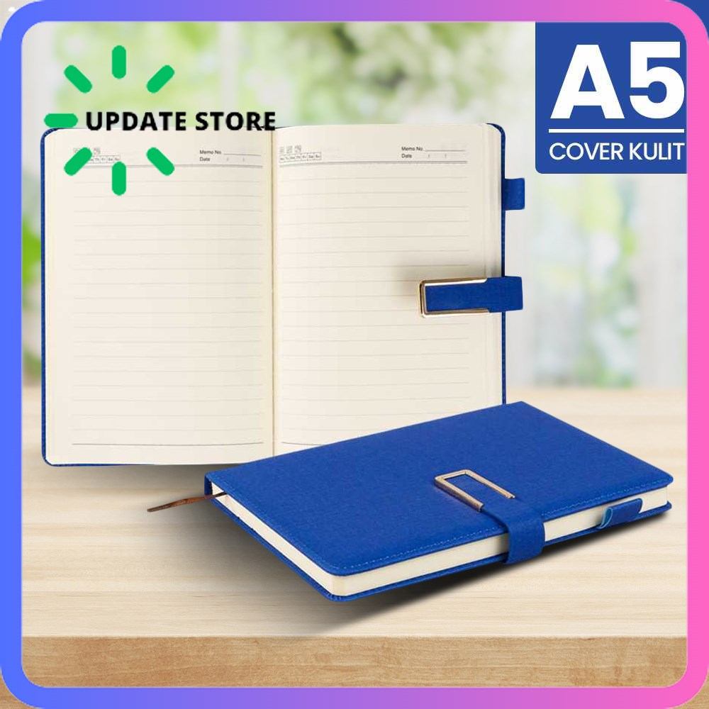 Notebook - A5 Paper Leather Cover Journal Book - Diary Blue Book ...