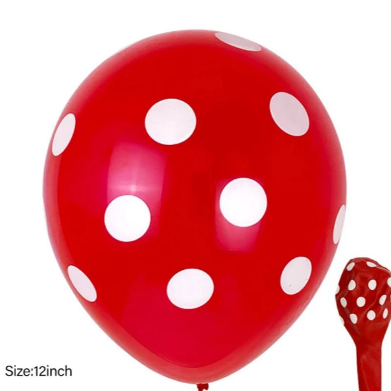 PUTIH MERAH Red And White Polka Dot Balloons/Polka Dot Balloons/RI ...