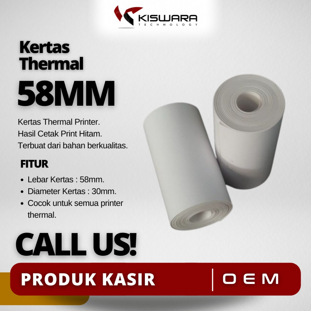 Thermal Paper 58X30mm Plastic Cover 1 Pack contains 10 Rolls | Shopee ...