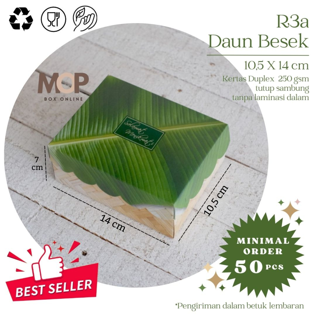 Cake Box 10x14 R3a BESEK LEAVES Banana Leaves Snack Box Bread Box ...