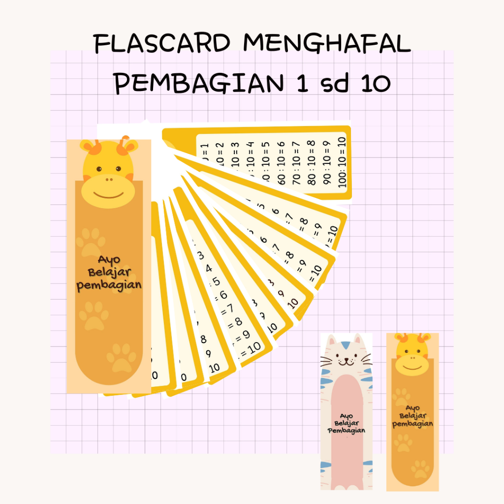 Flash Card Math Table Cards Division 1 to 10 Mathematics Learning Aids ...