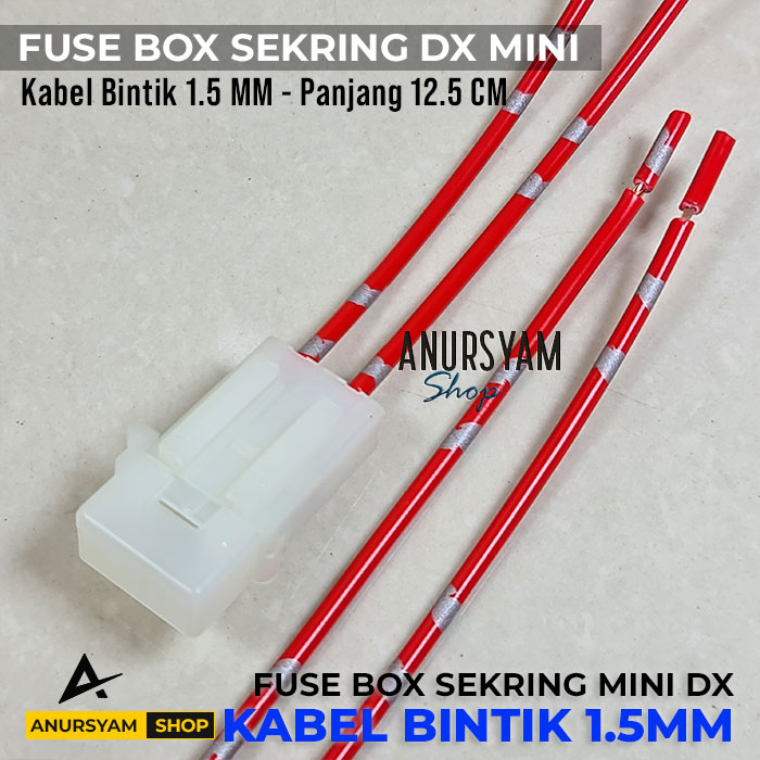 Mini DX Fuse Box + 1.5 mm Spot Cable 12.5 cm Length / Car Motorcycle ...
