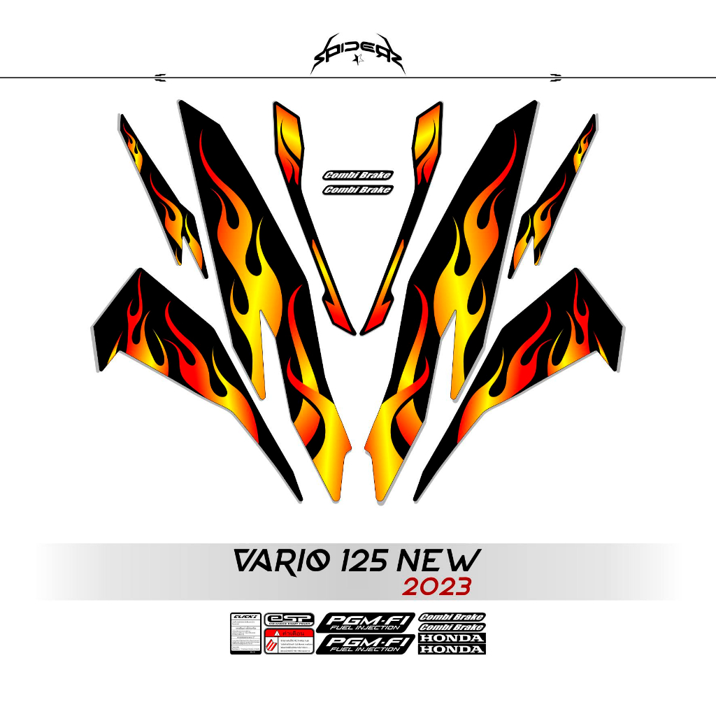 Striping HONDA VARIO 125 NEW / 7 / FIRE TRIBAL FIRE / HOTHELLS / 2022 ...