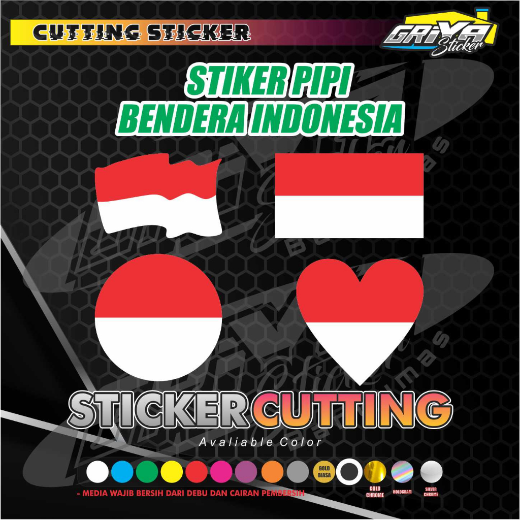 PUTIH MERAH Republic of Indonesia Anniversary Cheek Sticker Red and ...