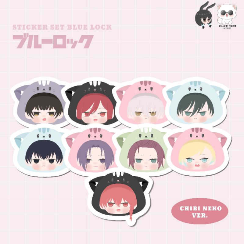 Sticker set anime blue lock chibi neko ver | Shopee Philippines
