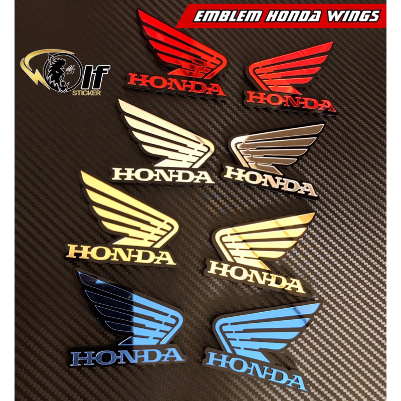Honda Wing EMBLEM Embossed 3D HONDA LOGO HONDA Click BEAT Motorcycle ...