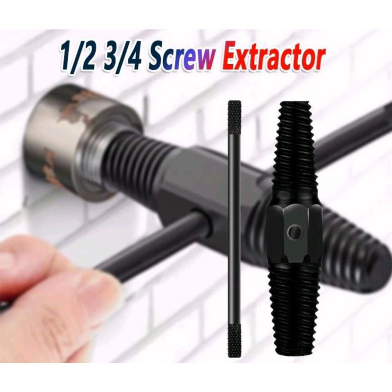Screw extraxtor tap back tool to open damaged taps 1/ 2, 3/ 4" | Shopee ...