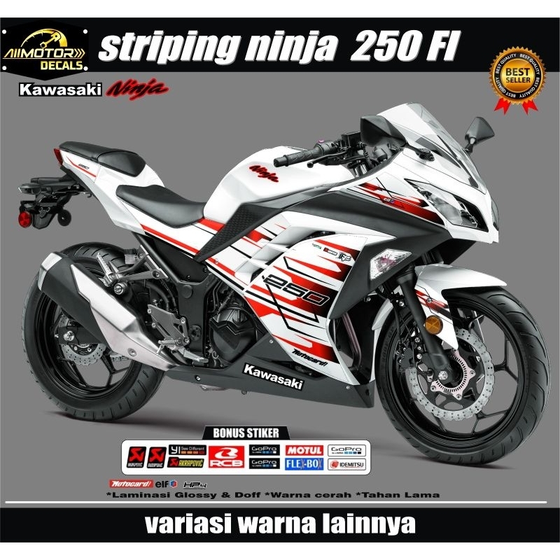 Kawasaki Ninja 250 Fi Old Sticker With Simple Graphic Variations ...