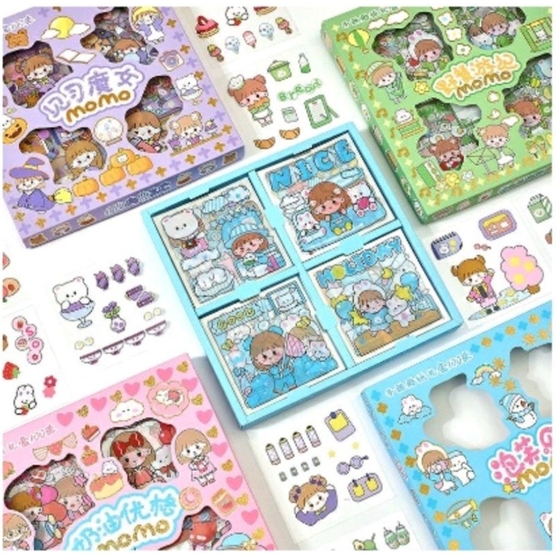 Momo WATERPROOF STICKER CUTE KOREAN STICKER CONTENTS 100 SHEETS ...