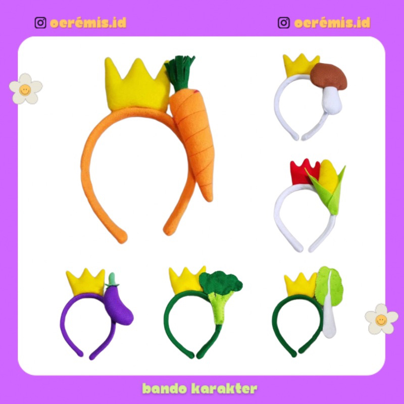 Vegetable CHARACTER HEADBAND / CARROT VEGETABLE FLANEL HEADBAND ...
