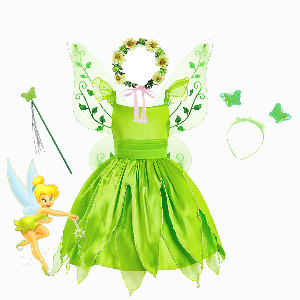 Girls' tinker bell cosplay, movie dress princess tinker bell clothes ...