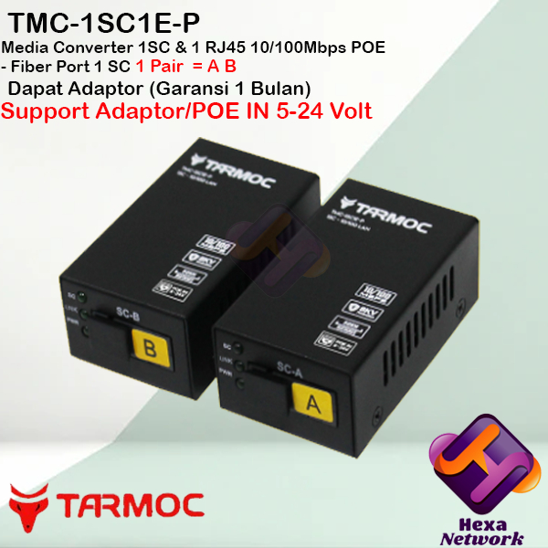 Tarmoc TMC-1SC1E-P | Media Converter 1FO 1LAN / 1 FO 1 LAN 10/ 100Mbps ...